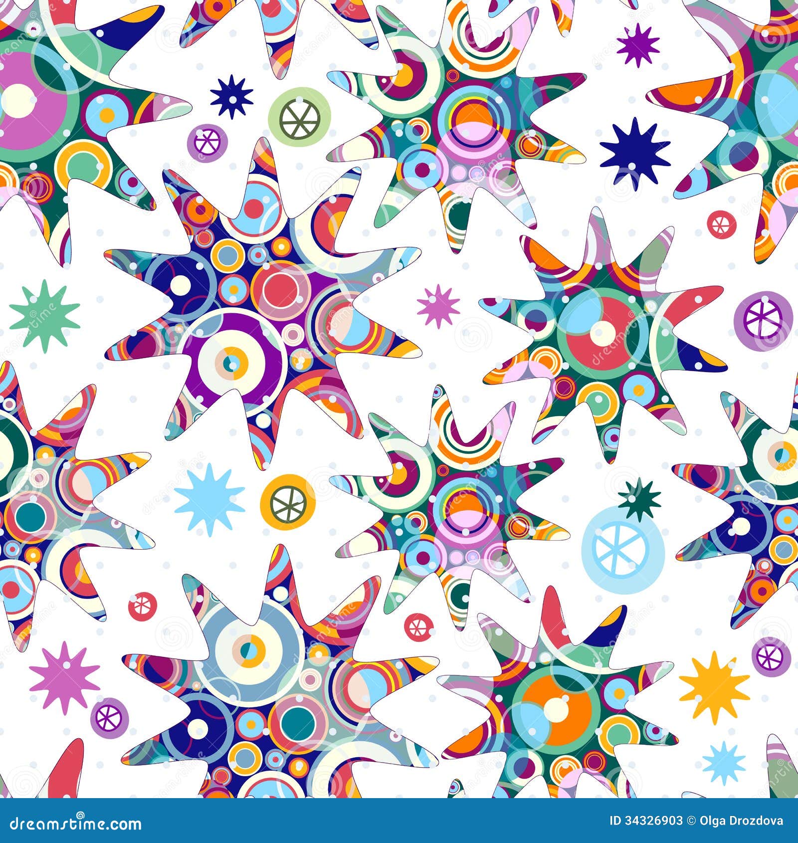 White Seamless Pattern with Christmas Stars Stock Vector - Illustration ...