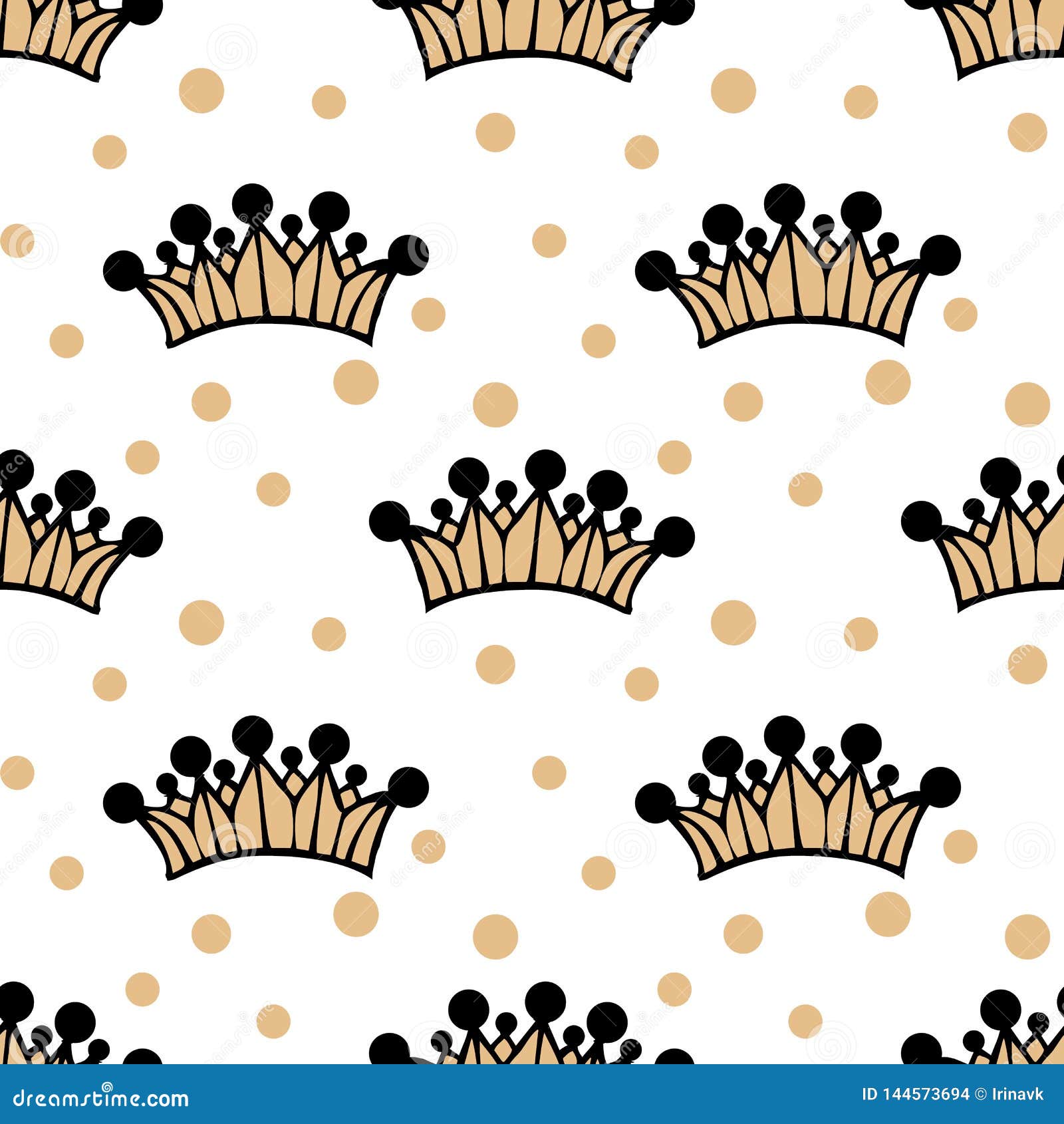 White Seamless Pattern with Crown. Vector Stock Vector - Illustration ...