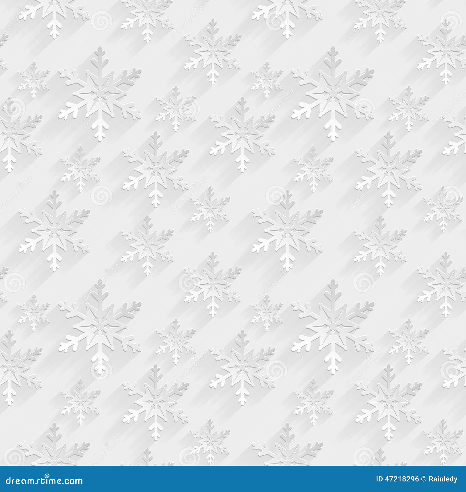 White Seamless Pattern with Flat Snowflakes. Vector Background. Stock ...
