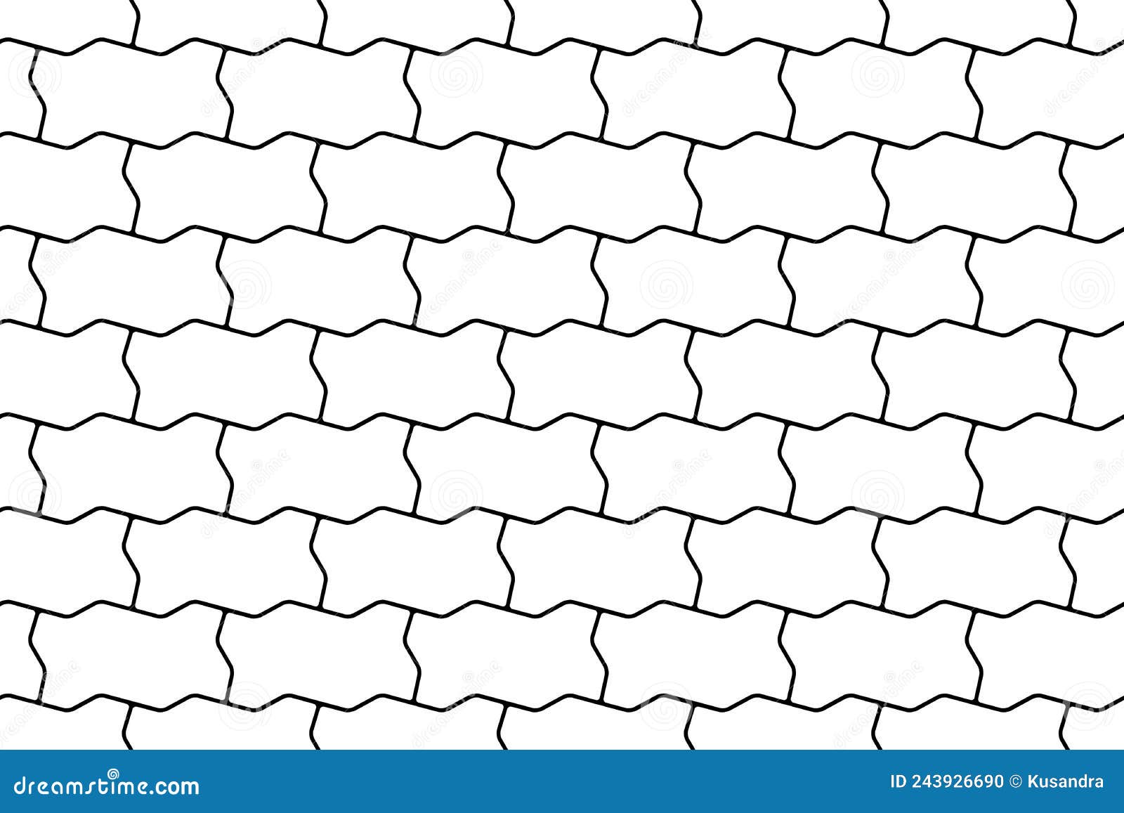 White Seamless Pattern of Pavement with Interlocking Figured Wavy ...