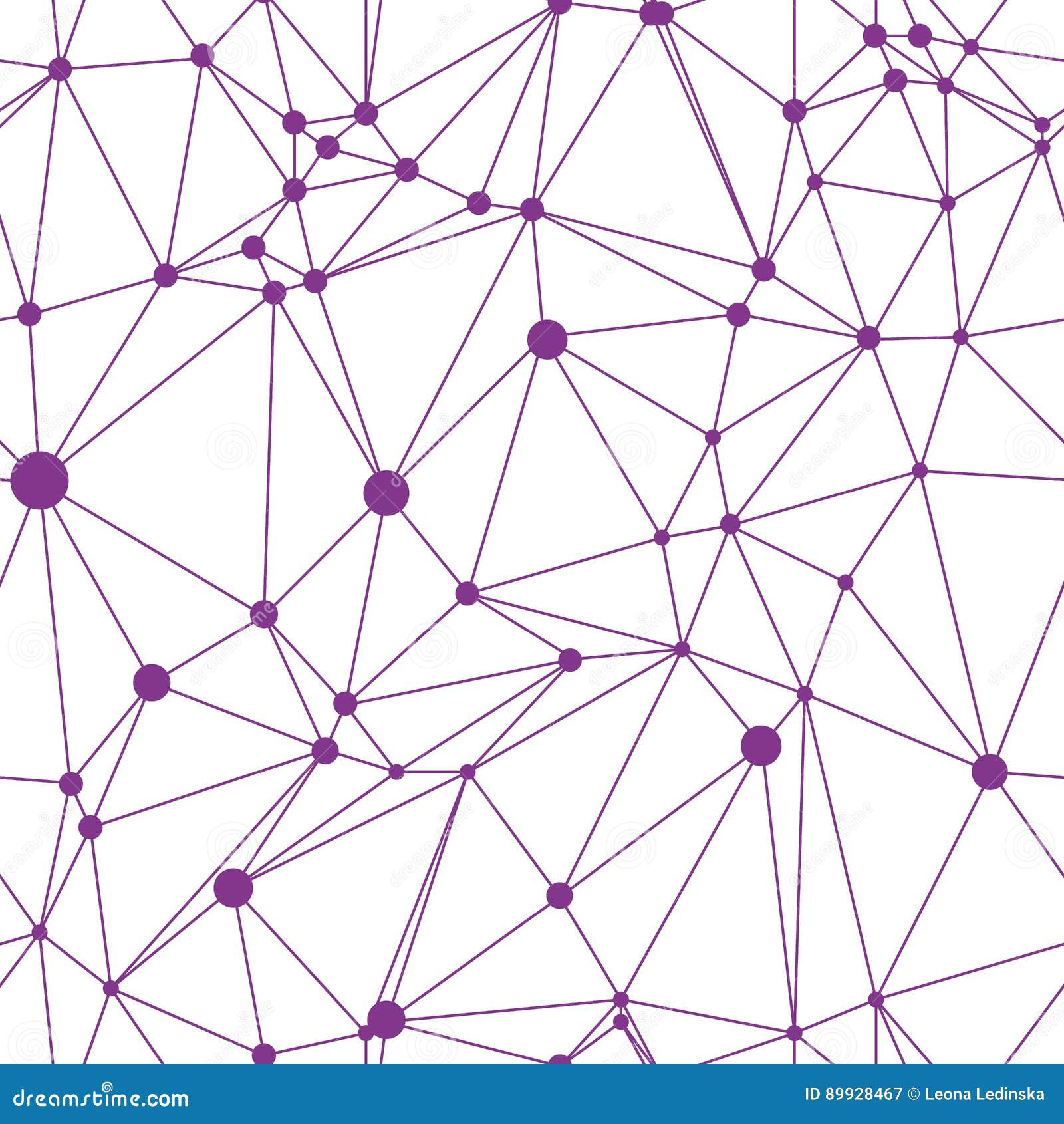 White Seamless Pattern with Purple Points and Connections Stock Vector ...