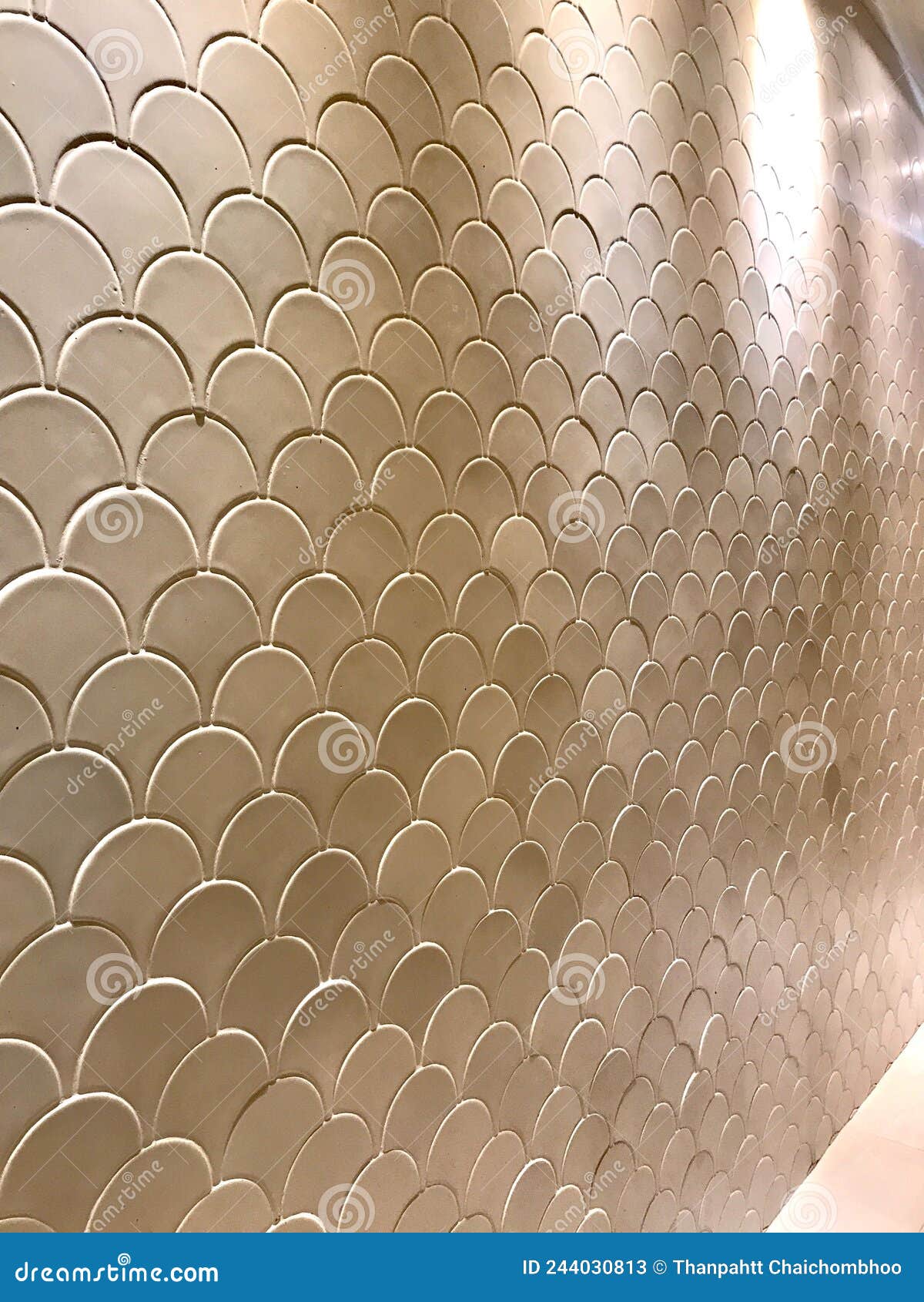 The White Seamless Texture on a Wall. Wavy Tiles Background. Modern ...