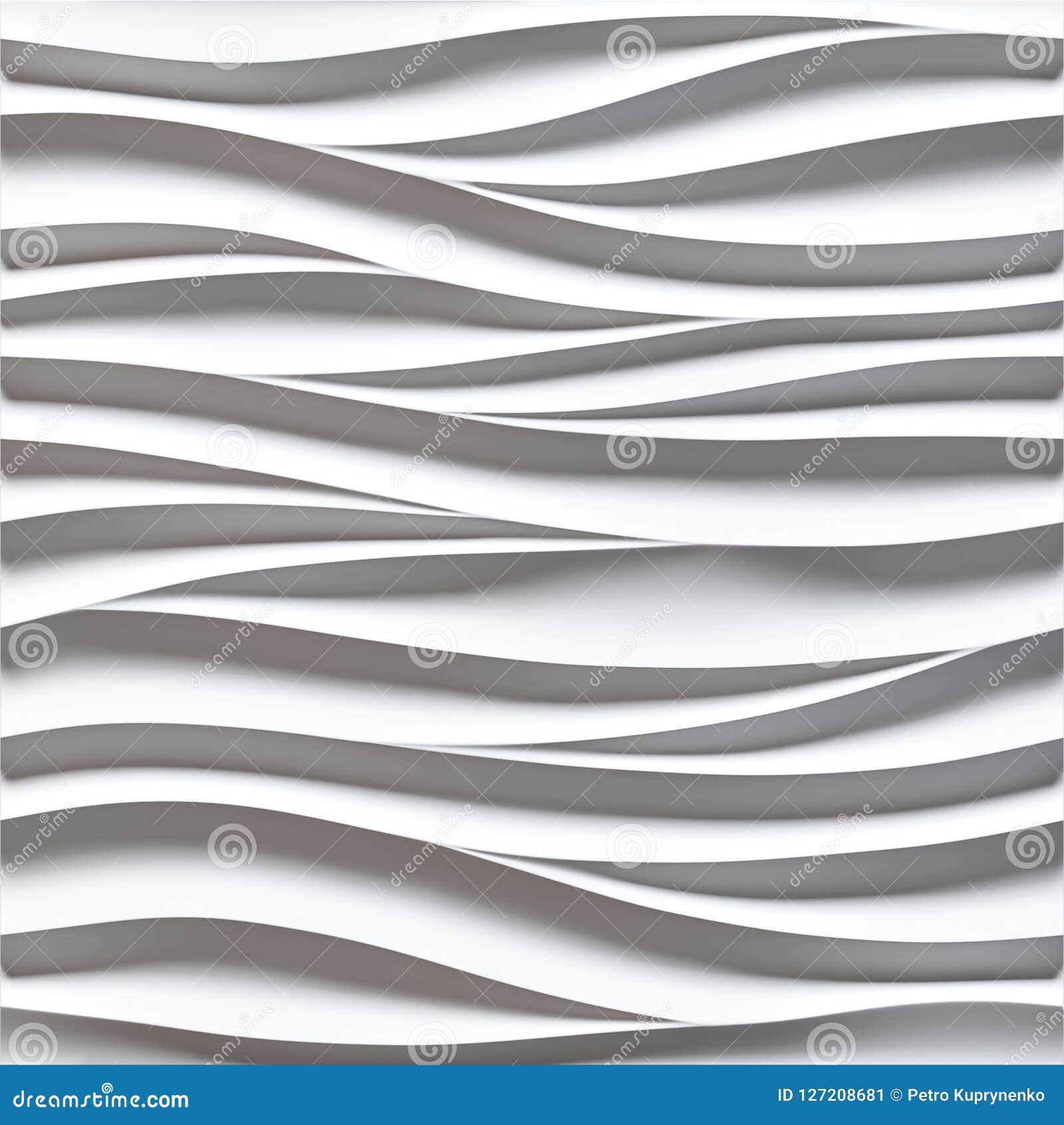 White Seamless Texture. Wavy Background. Interior Wall Decoration. 3D ...