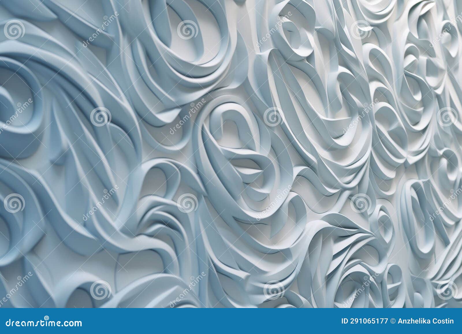 White Seamless Texture. Wavy Background. Interior Wall Decoration. 3D ...