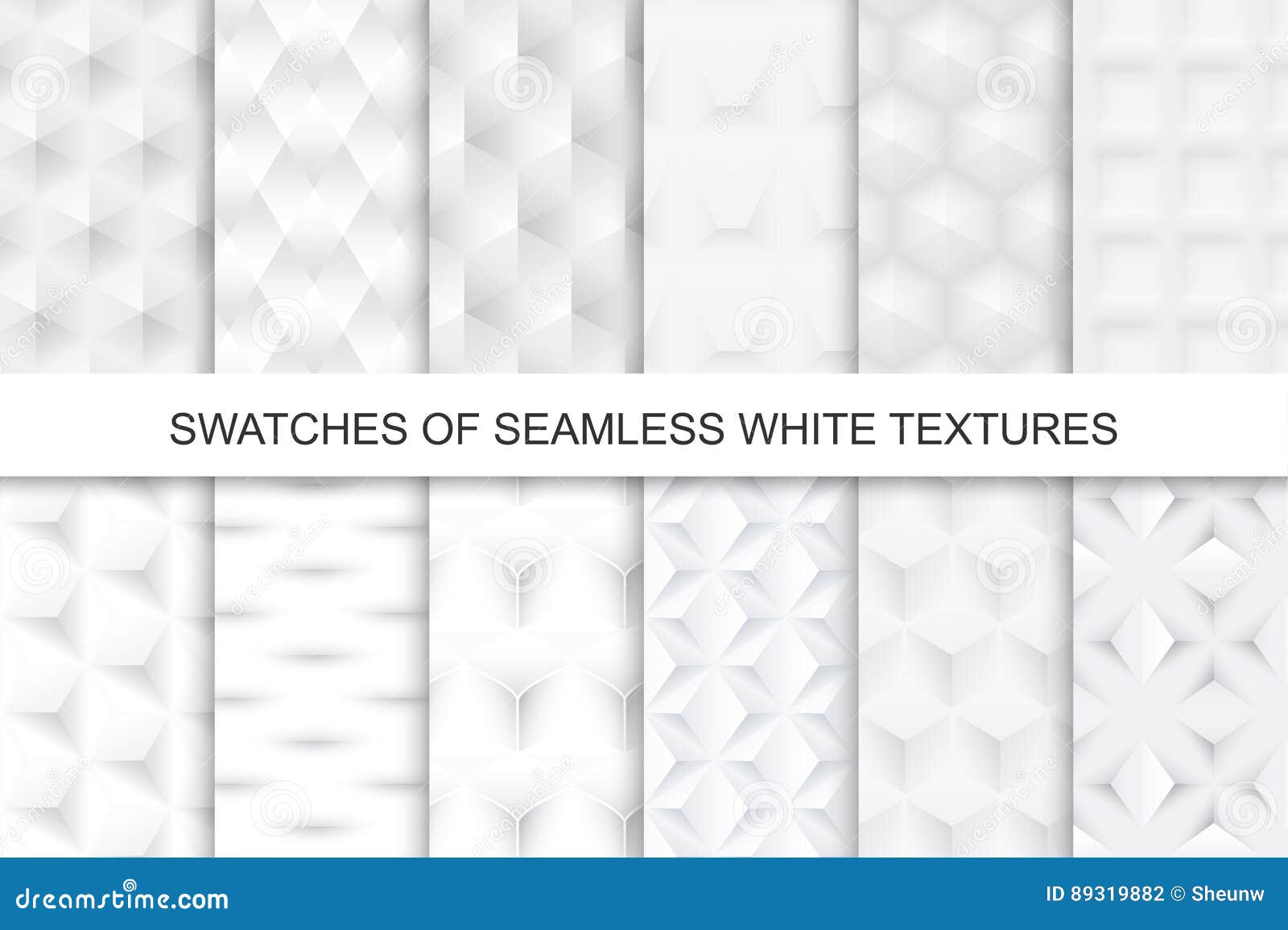 White Seamless Textures - Swatches. Stock Vector - Illustration of ...