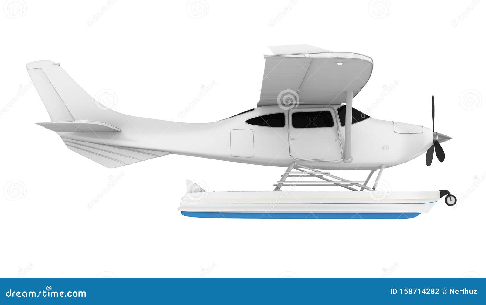 White Seaplane Isolated stock illustration. Illustration of flight ...