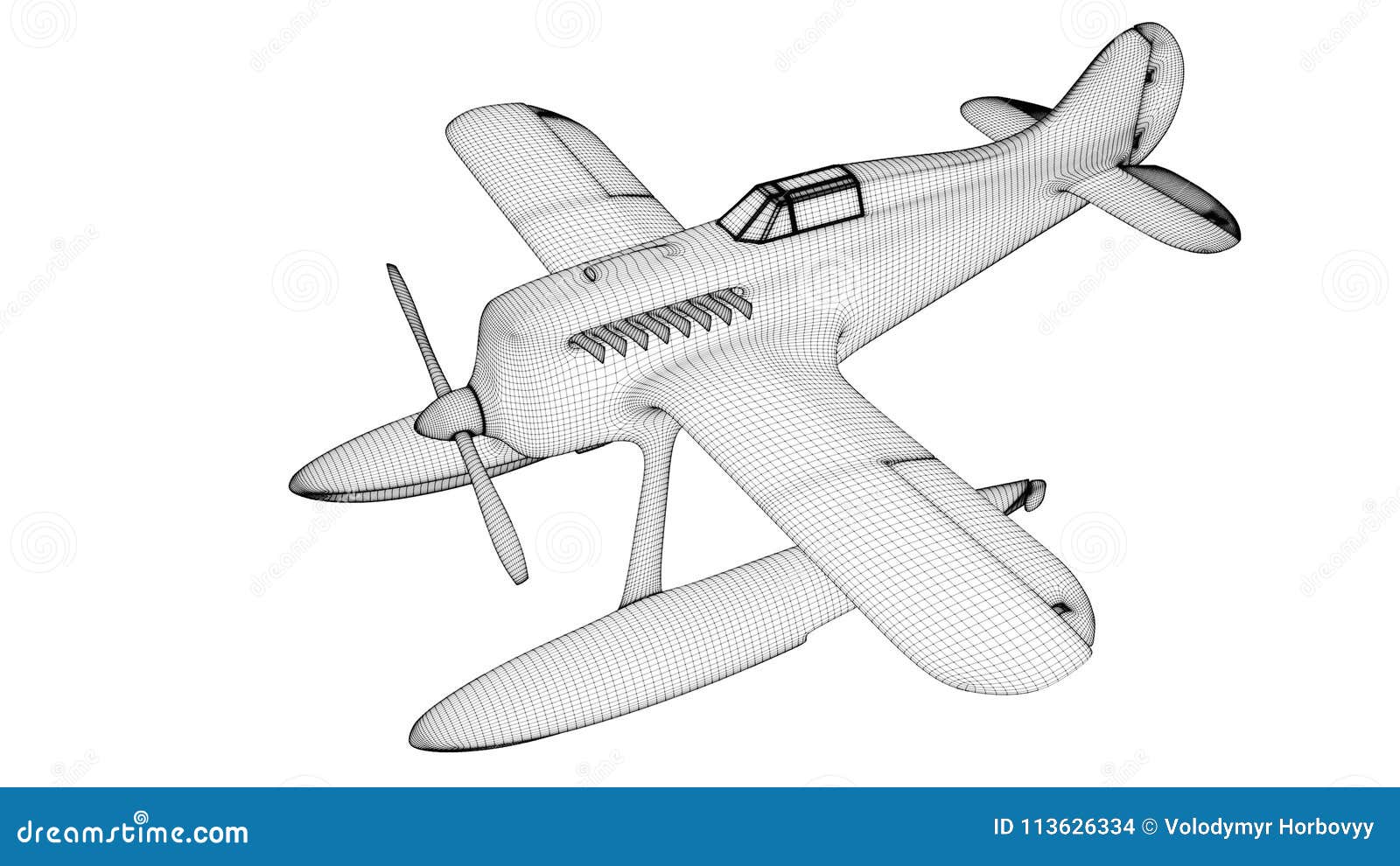 White Seaplane Web. 3D Render Stock Illustration - Illustration of ...