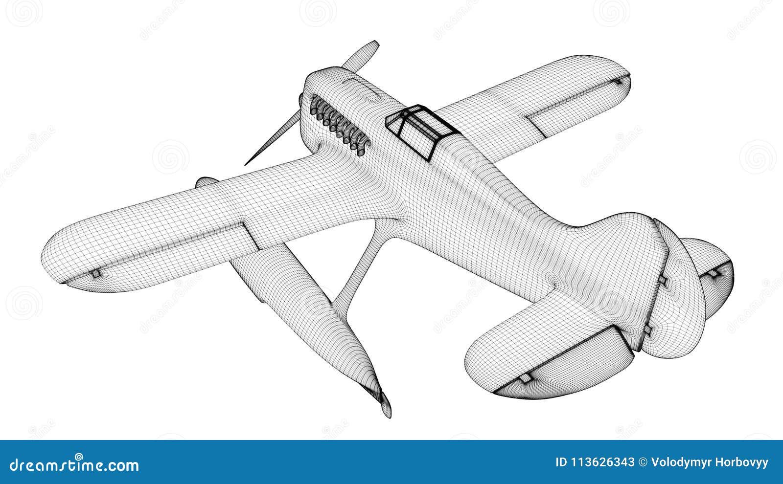 White Seaplane Web. 3D Render Stock Illustration - Illustration of ...