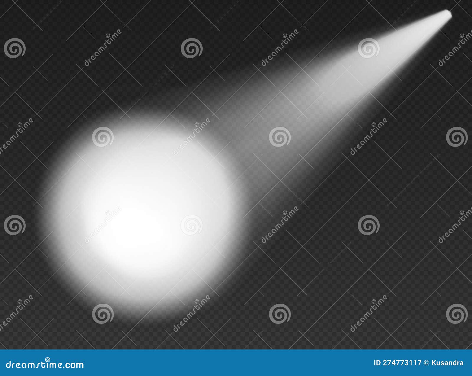 White Searchlights Top View. Cone Lights from Bottom with Darkened ...