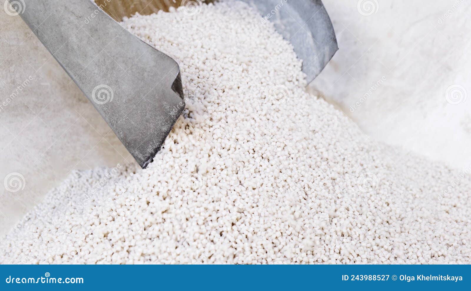 White Secondary Processing Plastic Granule Comes Out of the Granulator ...