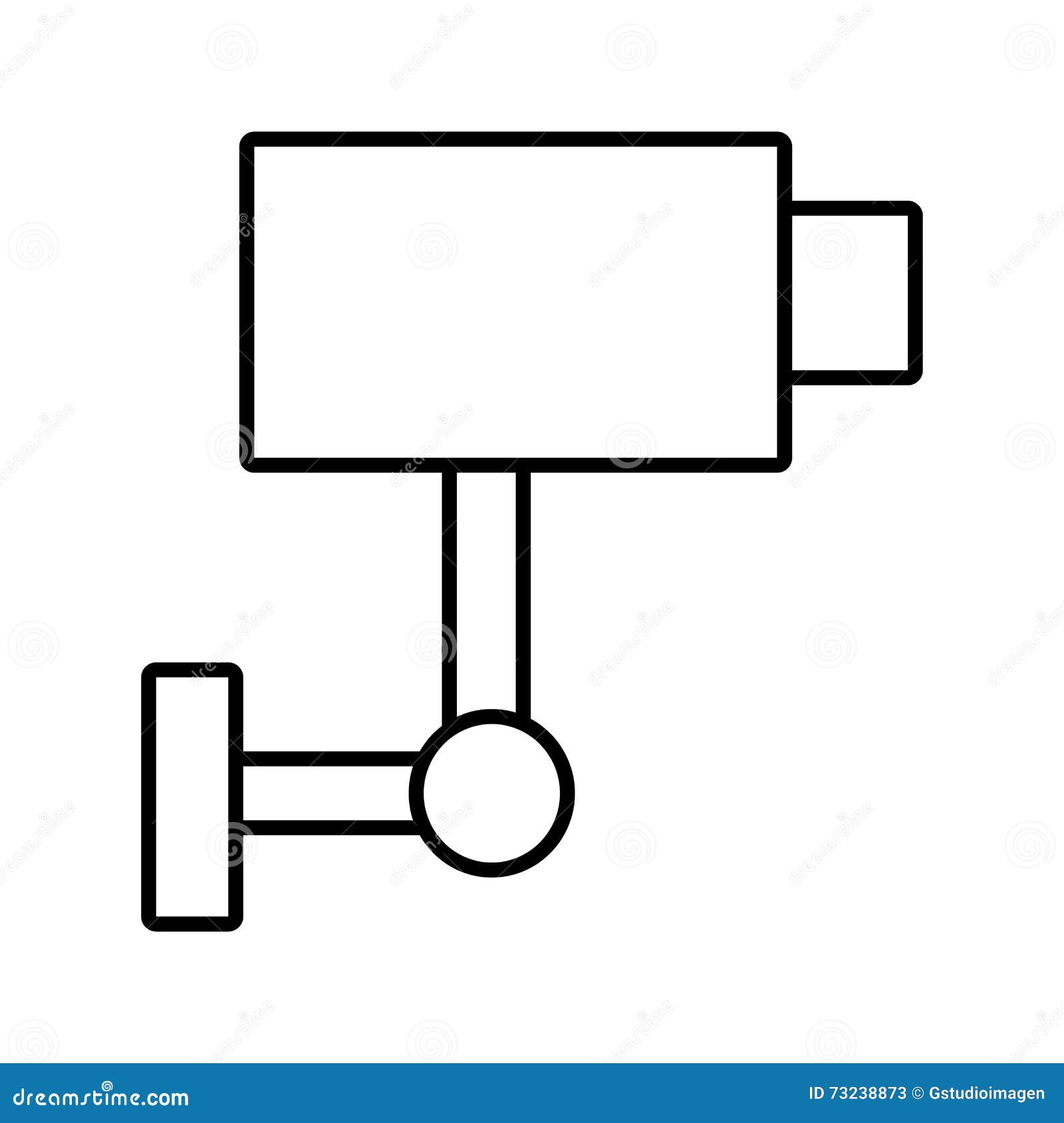 White Security Camera on Side View, Graphic Stock Illustration ...