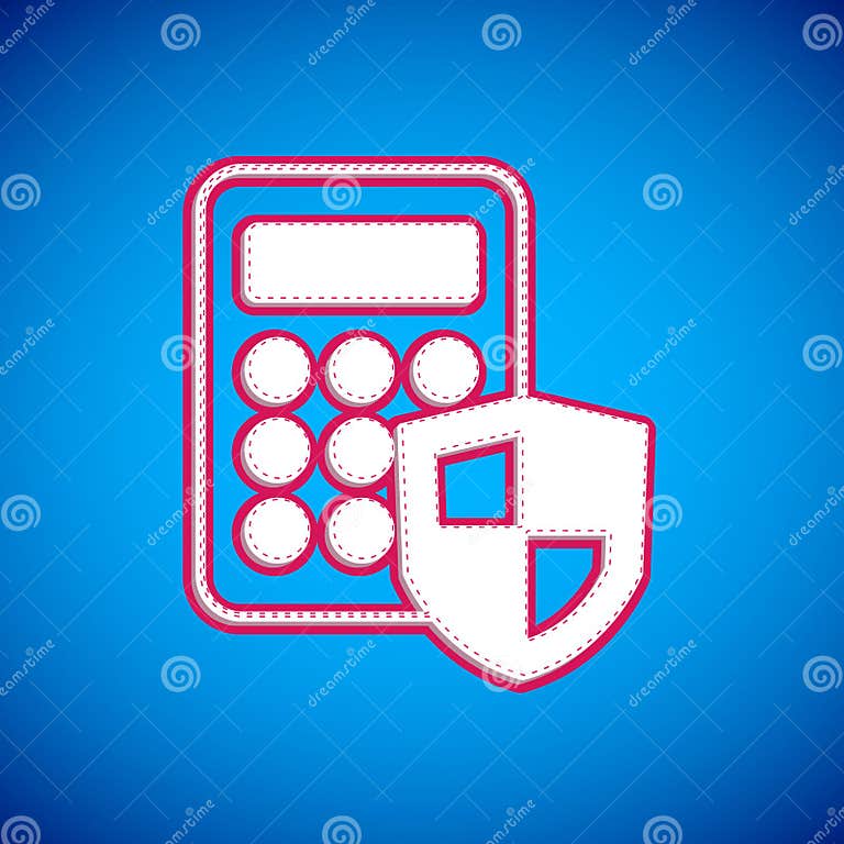 White Security System Control Panel with Display Icon Isolated on Blue ...