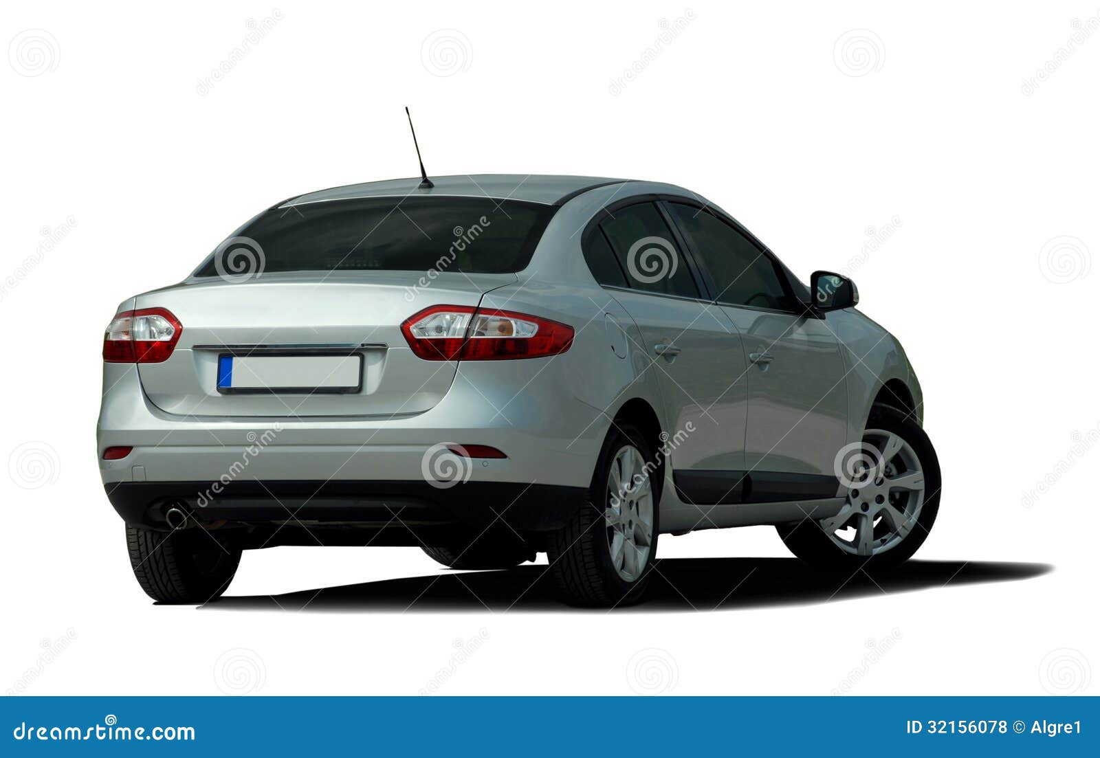 White sedan rear view stock photo. Image of green, fuel - 32156078