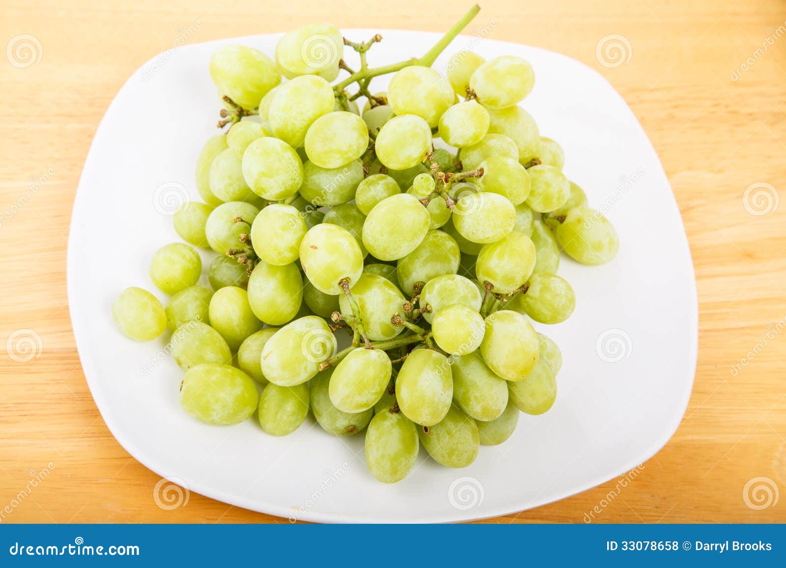 White Seedless Grapes on White Plate Stock Photo - Image of ingredient ...