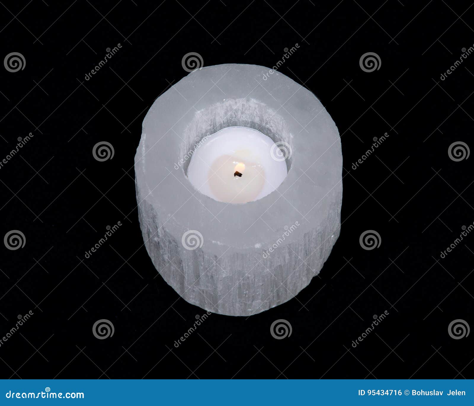 White Selenite Cylinder Tea Light Holder Stock Photo - Image of ...