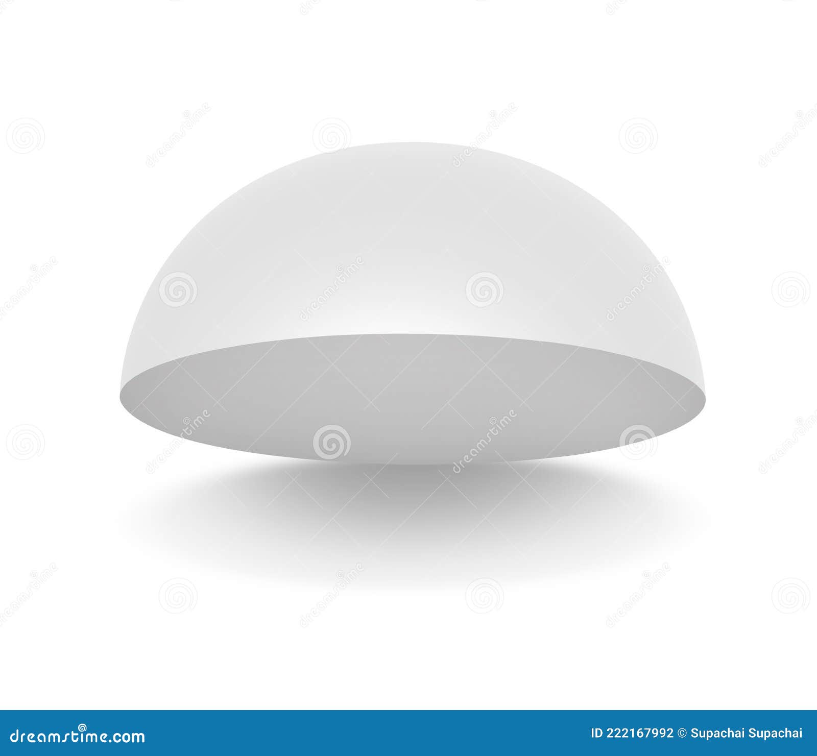 White Semi Sphere Mockup. 3D Render Stock Illustration - Illustration ...
