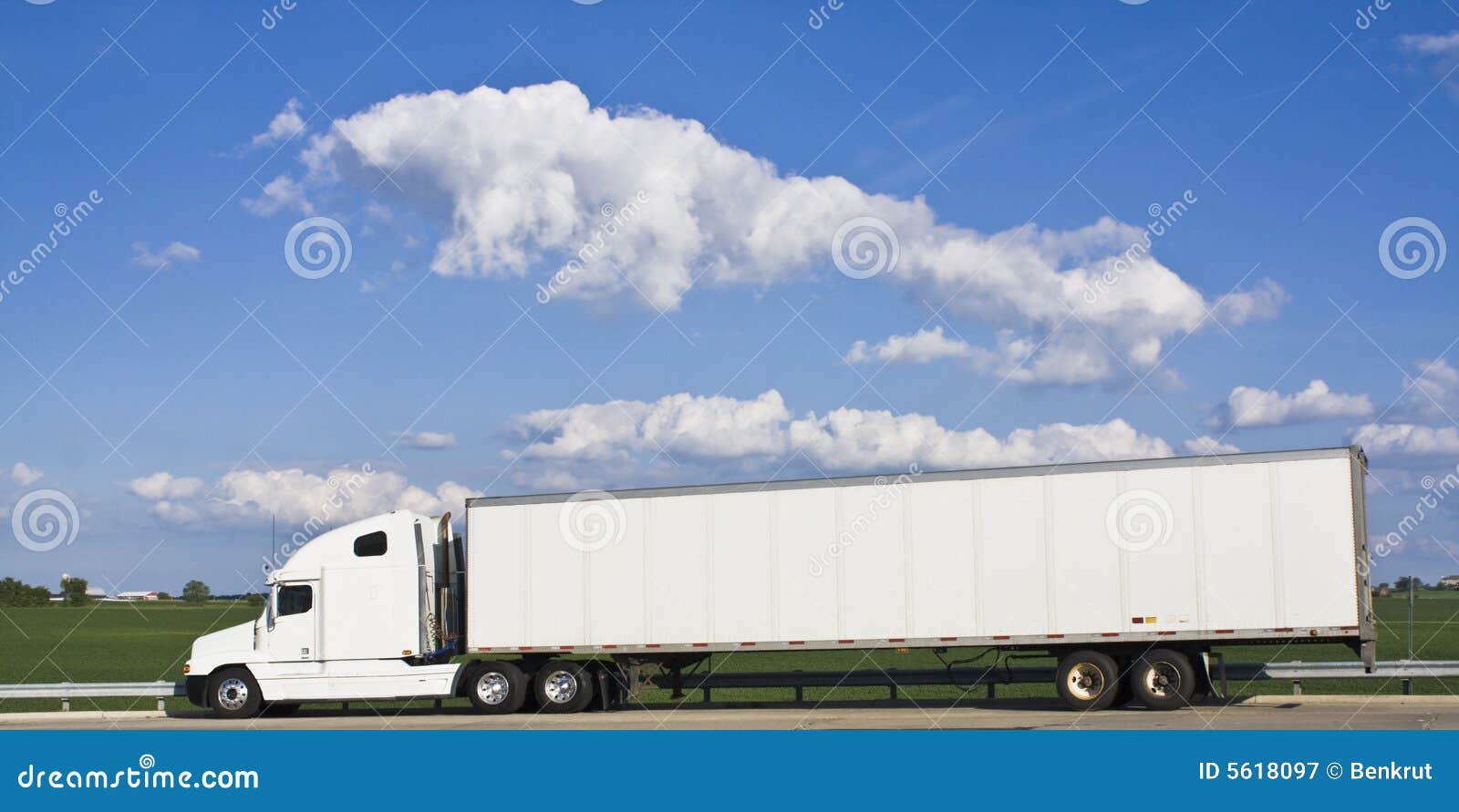 White Semi-truck stock image. Image of white, vehicle - 5618097