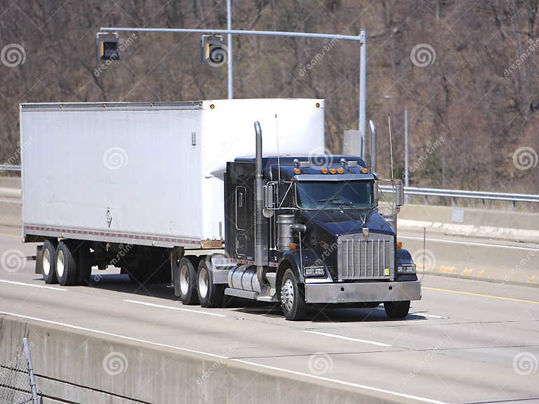 White Semi Truck stock photo. Image of road, automobiles - 678482