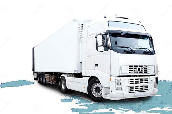 White semi truck stock image. Image of road, shipping - 6795619