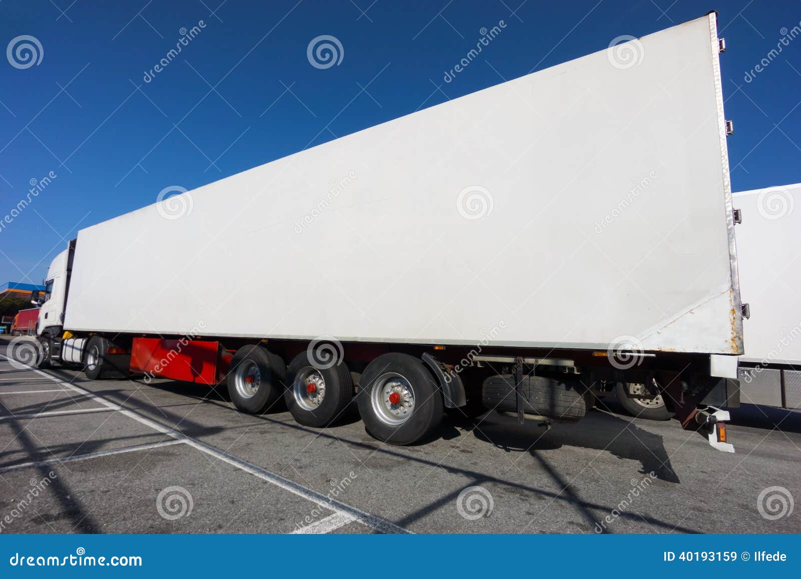 White Semi Truck stock image. Image of advertising, truck - 40193159