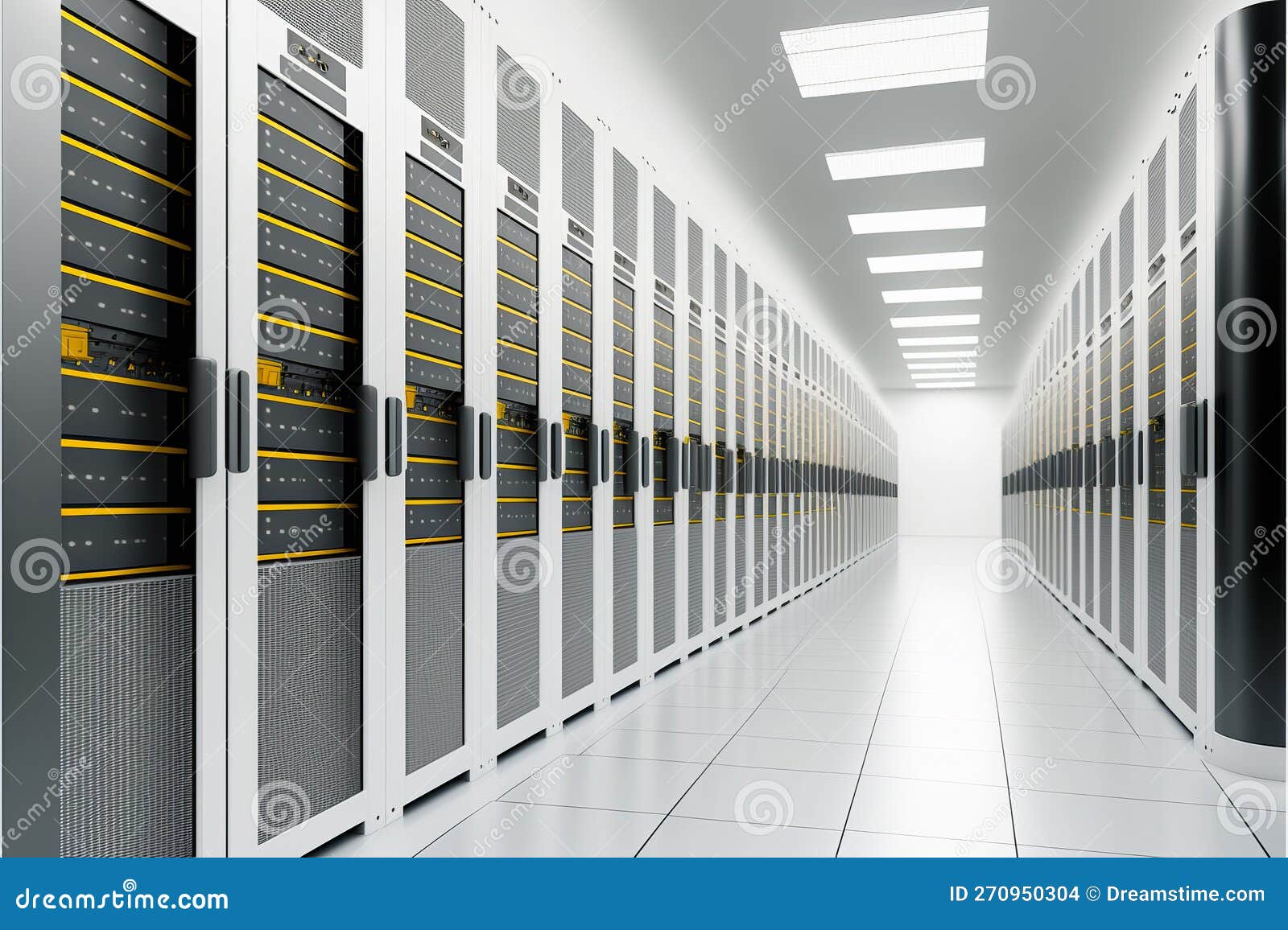 White Server Room. Generative Ai Stock Illustration - Illustration of ...