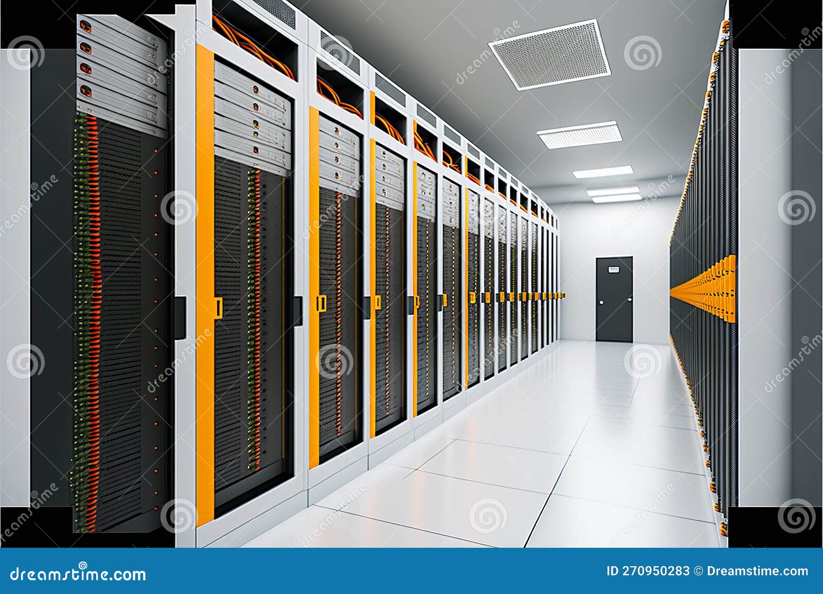 White Server Room. Generative Ai Stock Illustration - Illustration of ...