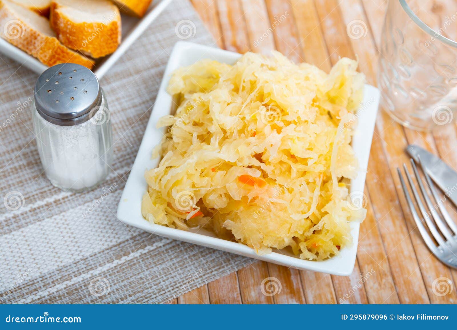 Thinly Sliced Pickled Cabbage Served in a Plate Stock Photo - Image of ...