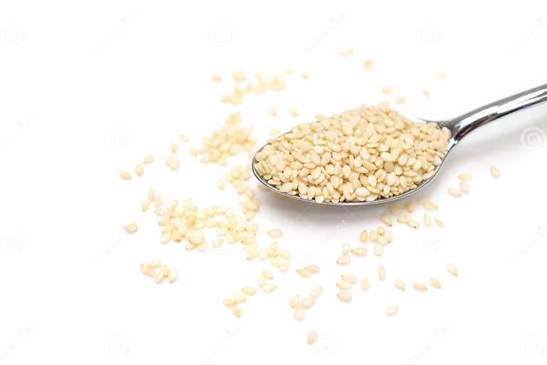 White Sesame on White Background Stock Photo - Image of yellow, crop ...