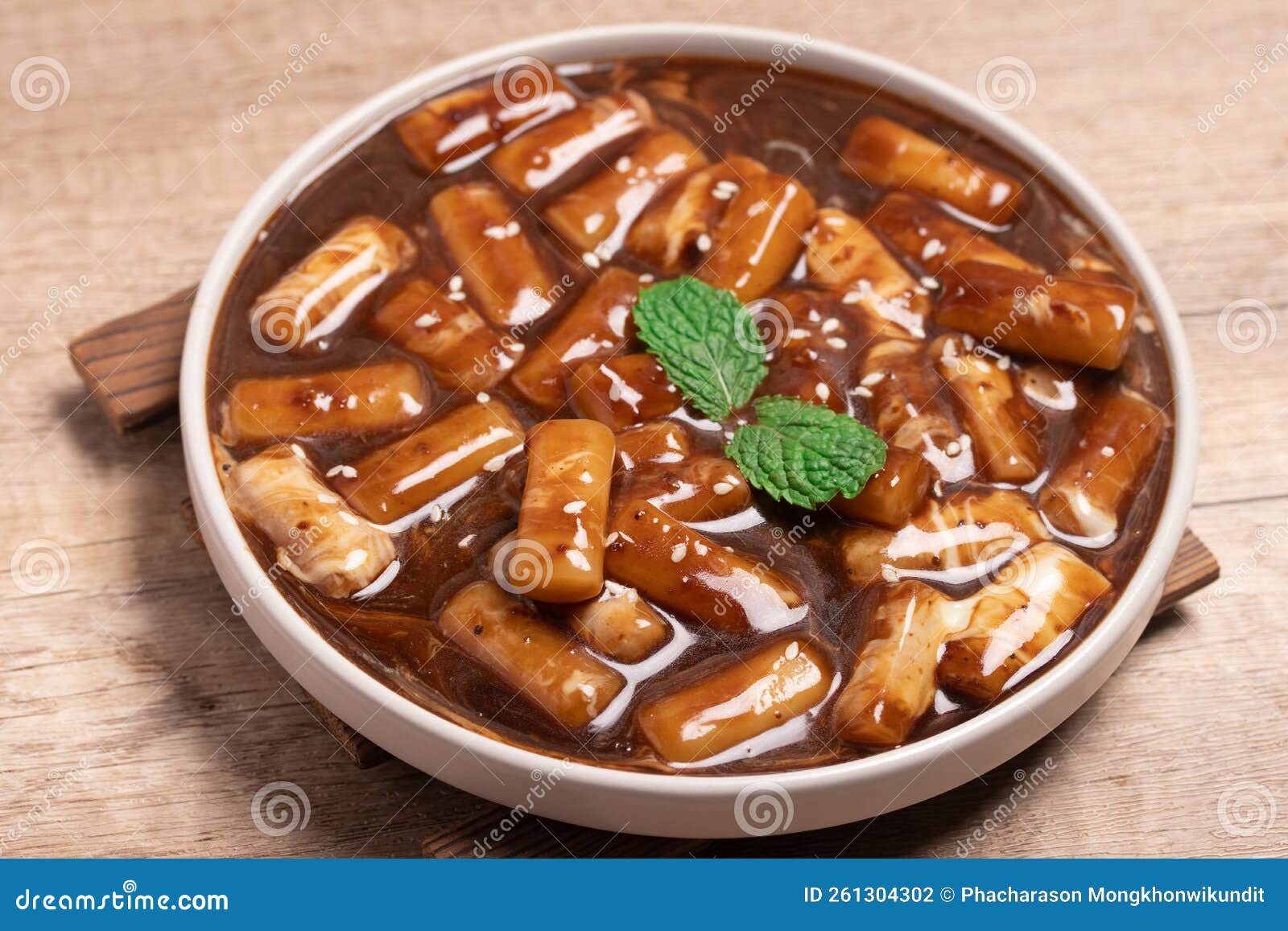 White Sesame Seed Tteokbokki for Background Stock Photo - Image of ...