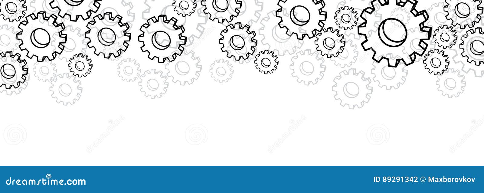 White Settings Banner with Gears. Stock Vector - Illustration of gear ...