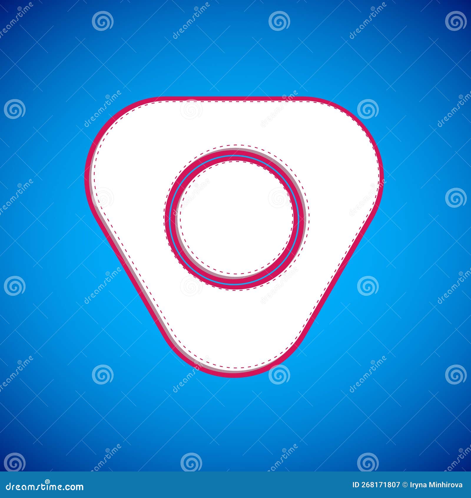 White Sewing Chalk Icon Isolated on Blue Background. Vector Stock ...