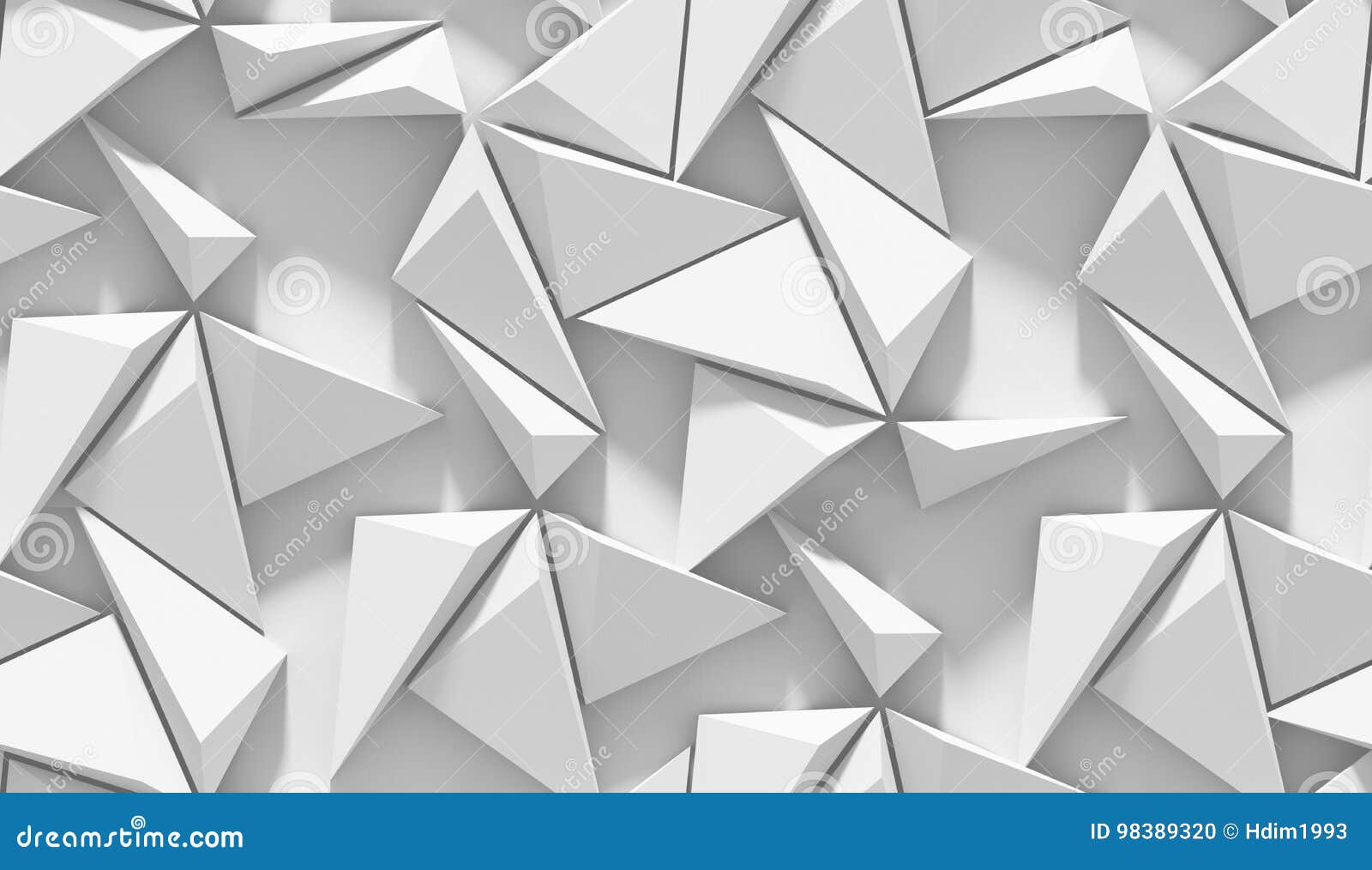 White Shaded Abstract Geometric Pattern. Origami Paper Style. 3D ...