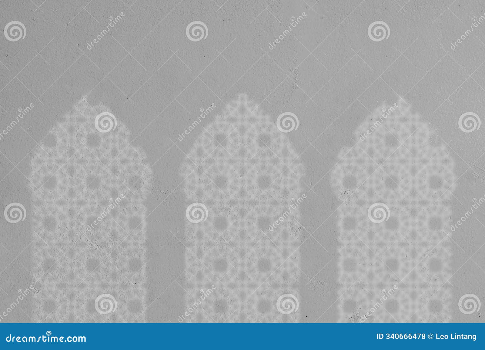 White Shadow of Three Arched Mosque Windows on the Wall Stock Photo ...