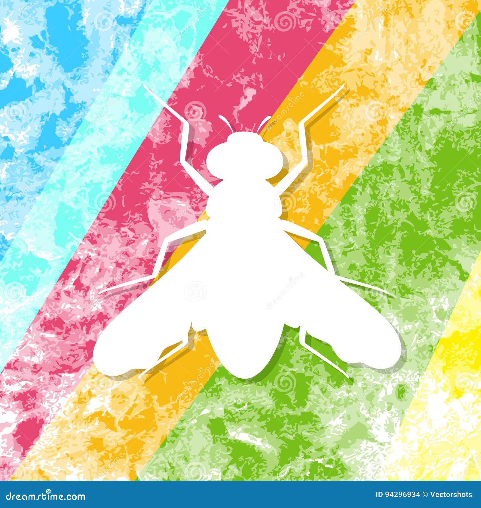White Shape Fly on Grunge Background Stock Vector - Illustration of ...