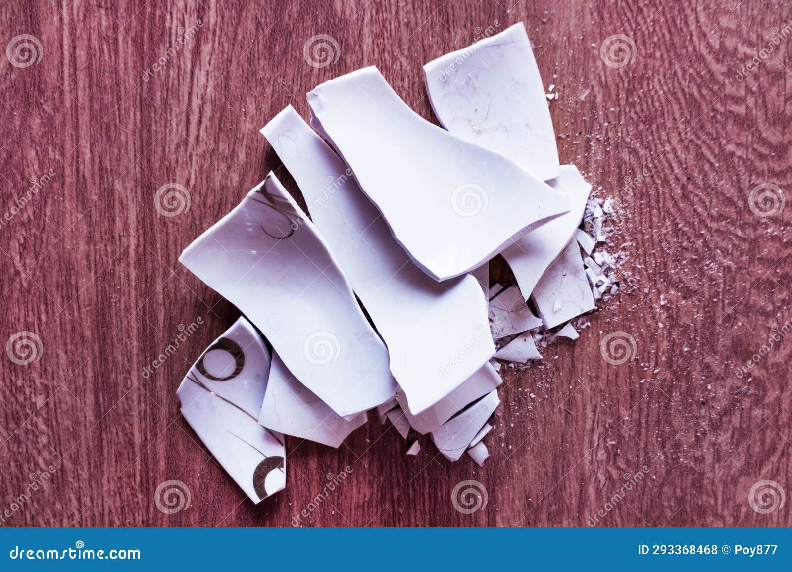 White Shards of a Broken Plate on the Background. Stock Photo - Image ...