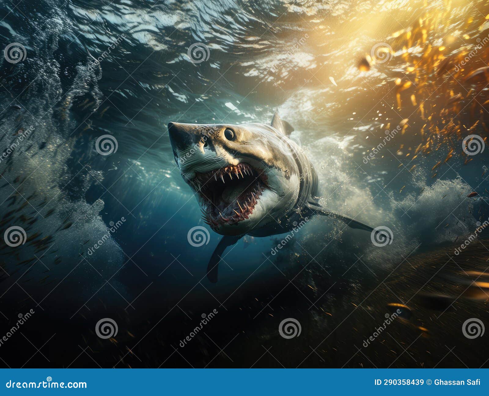 A White Shark in Front stock illustration. Illustration of forward ...