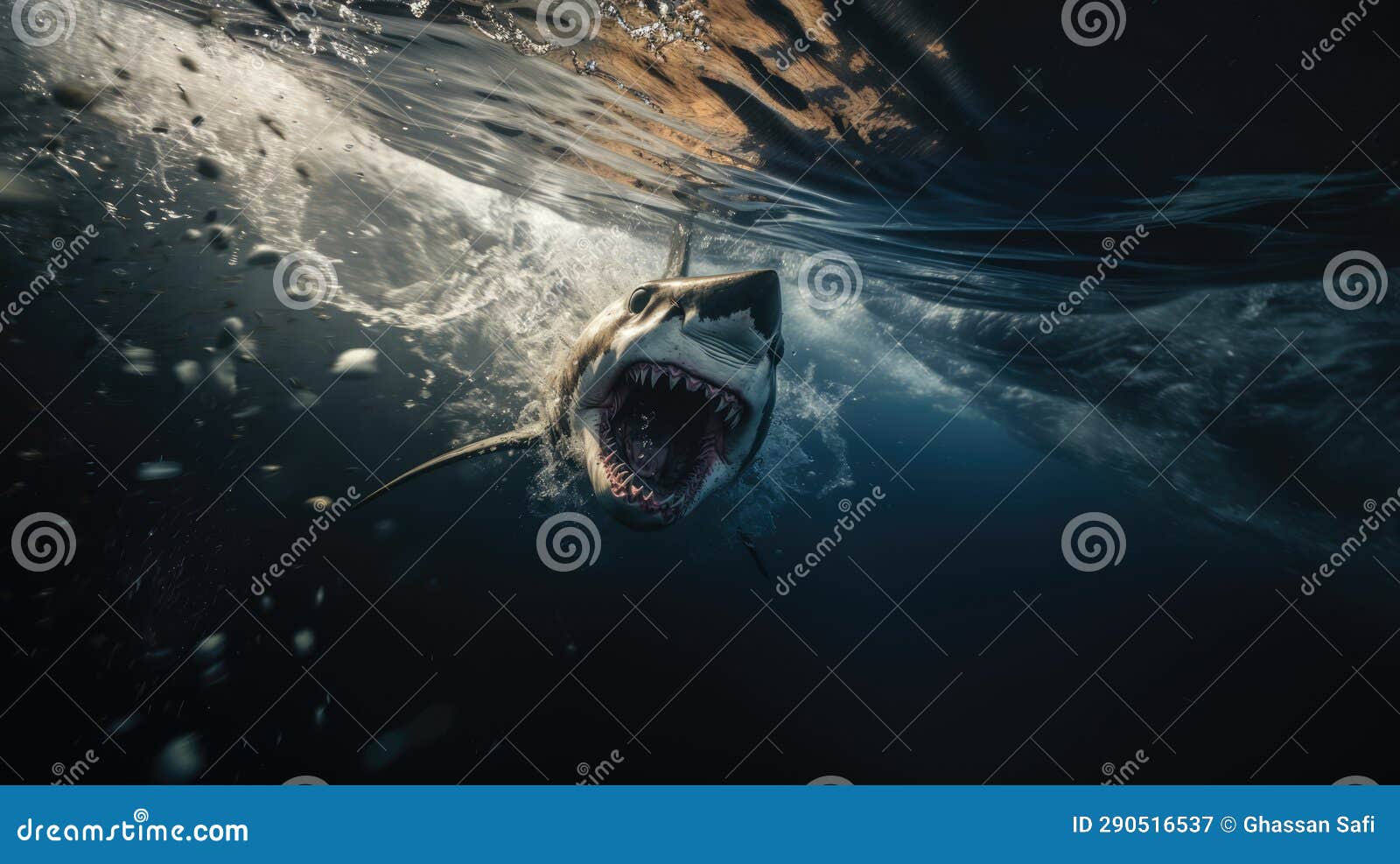 A White Shark Moving Fast Forward Stock Illustration - Illustration of ...
