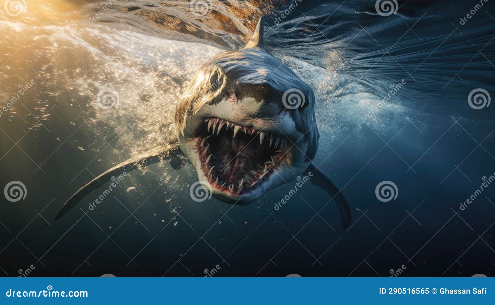A White Shark Moving Fast Forward Stock Illustration - Illustration of ...