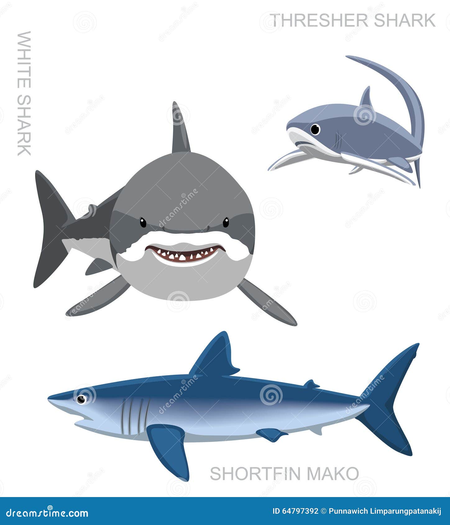 Shortfin Mako Cartoon Vector Illustration | CartoonDealer.com #61117377
