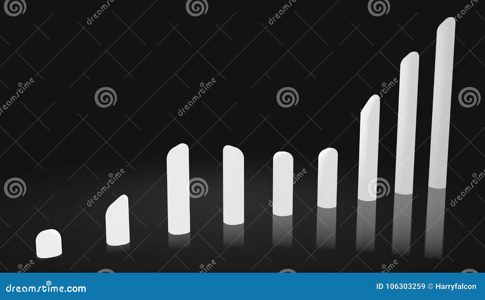 A White Sharp Rising and Falling Graph that Has Smooth Bars Angled To ...