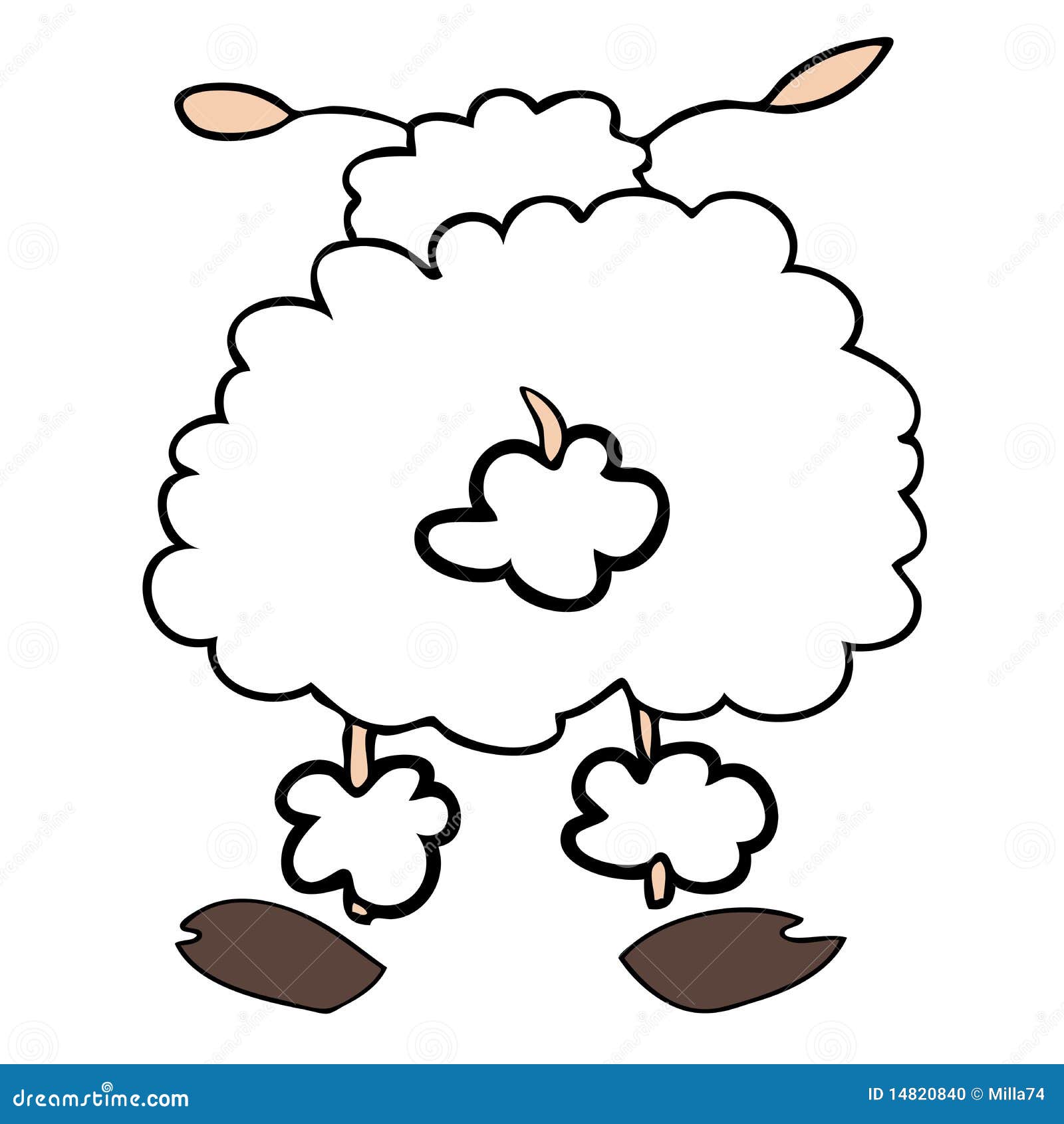 White sheep back. stock vector. Illustration of muzzle - 14820840