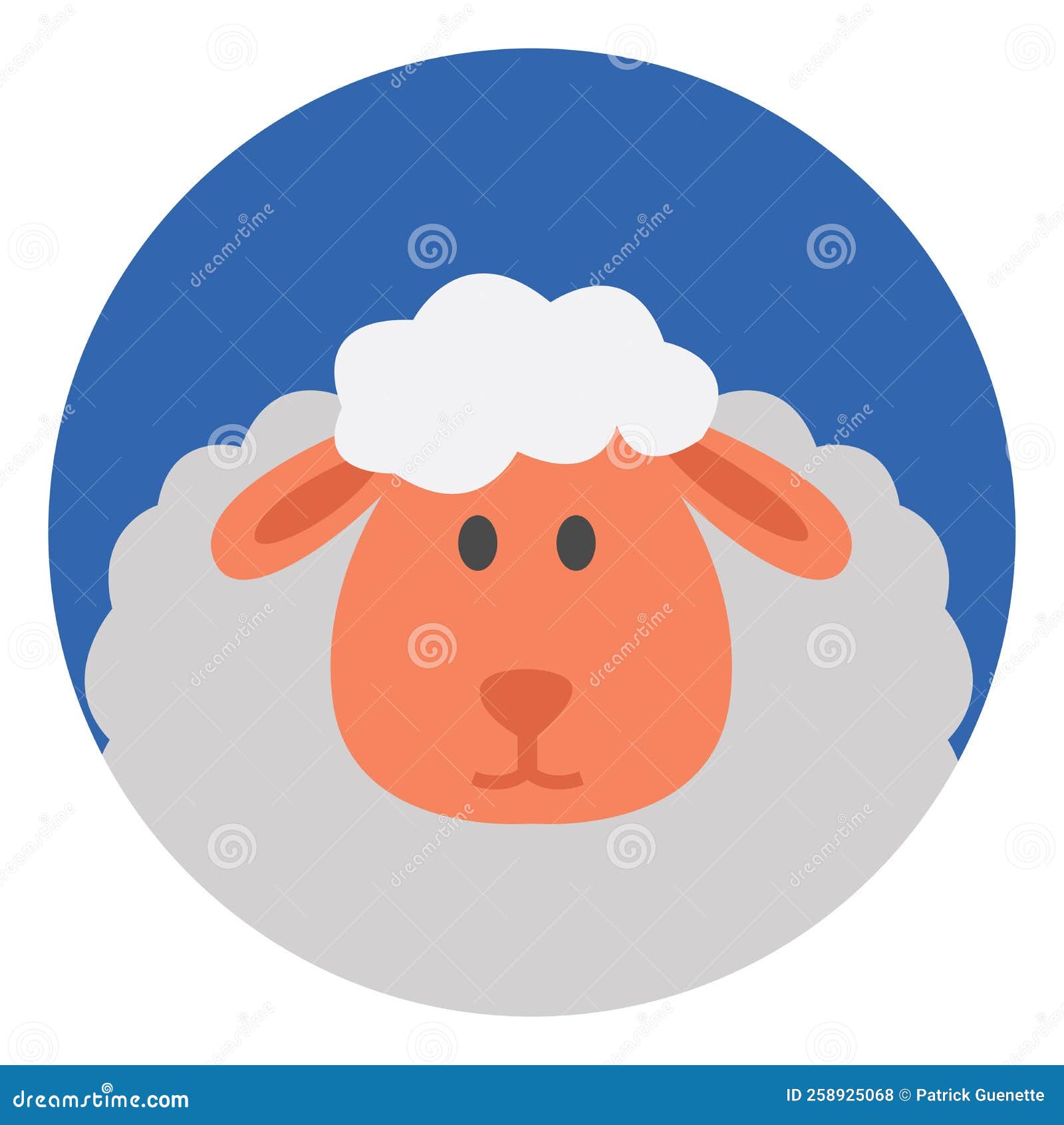 White sheep, icon stock vector. Illustration of farm - 258925068