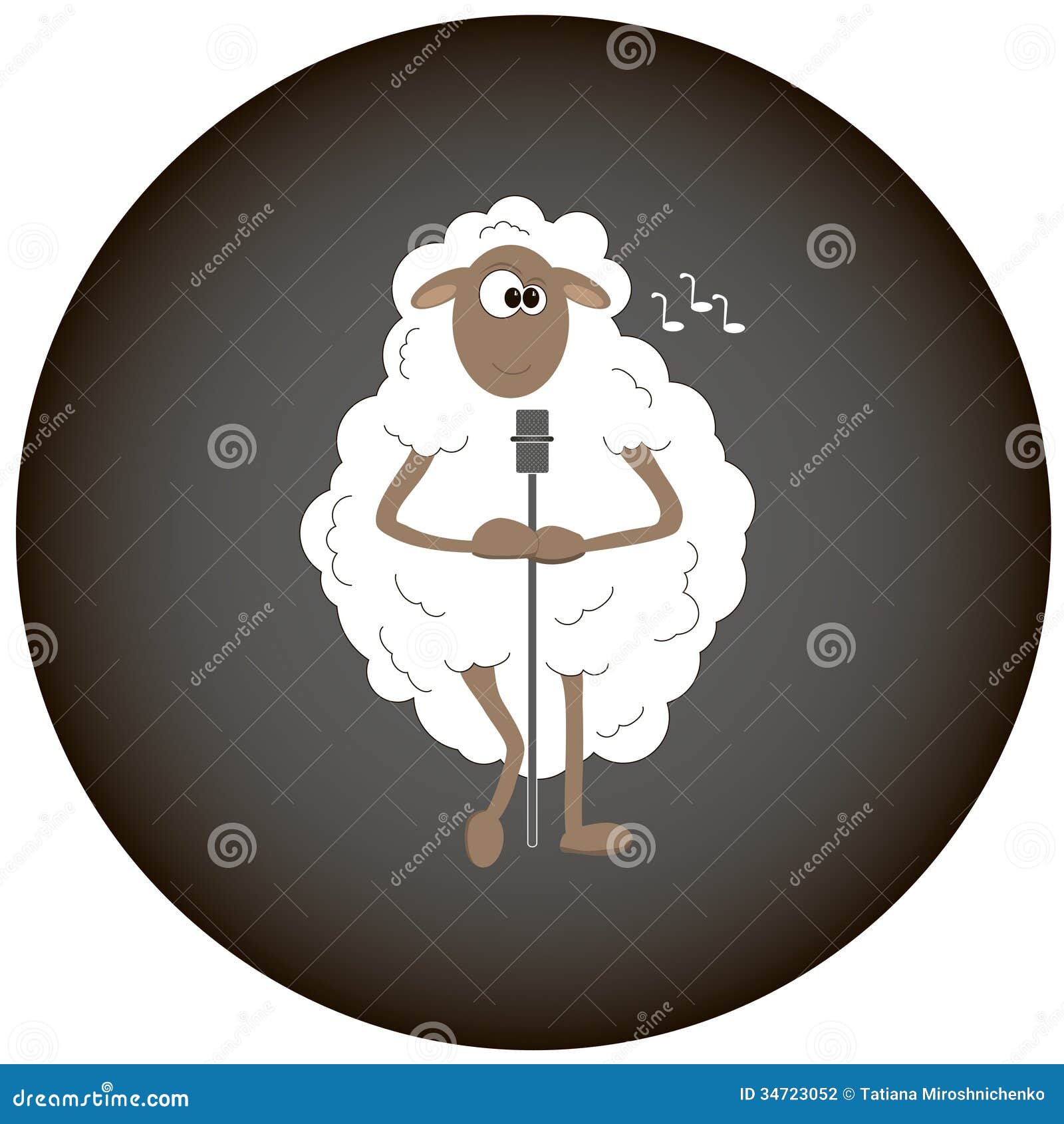 White sheep sings songs stock vector. Illustration of happy - 34723052