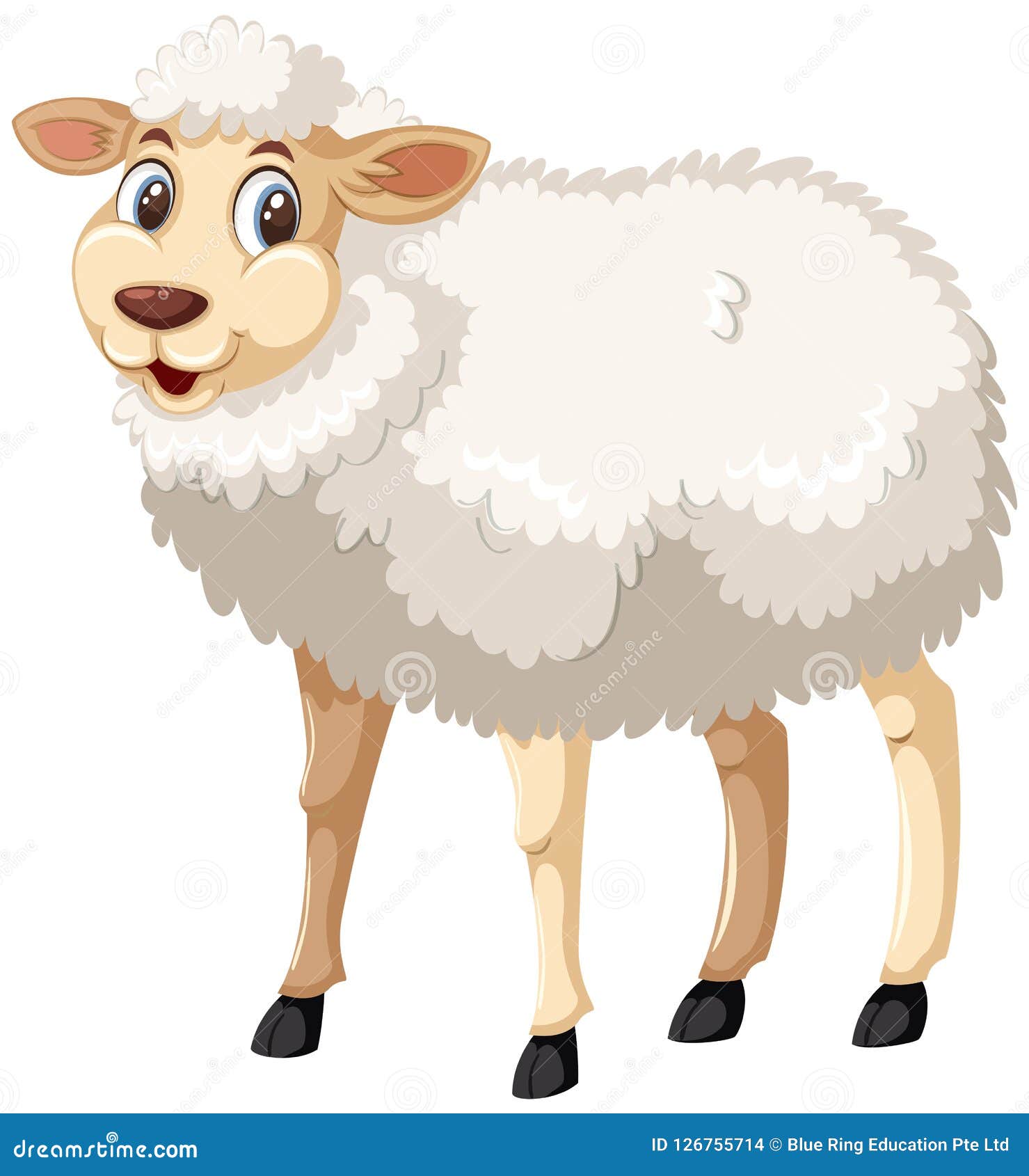 A White Sheep on White Backgroud Stock Vector - Illustration of animal ...