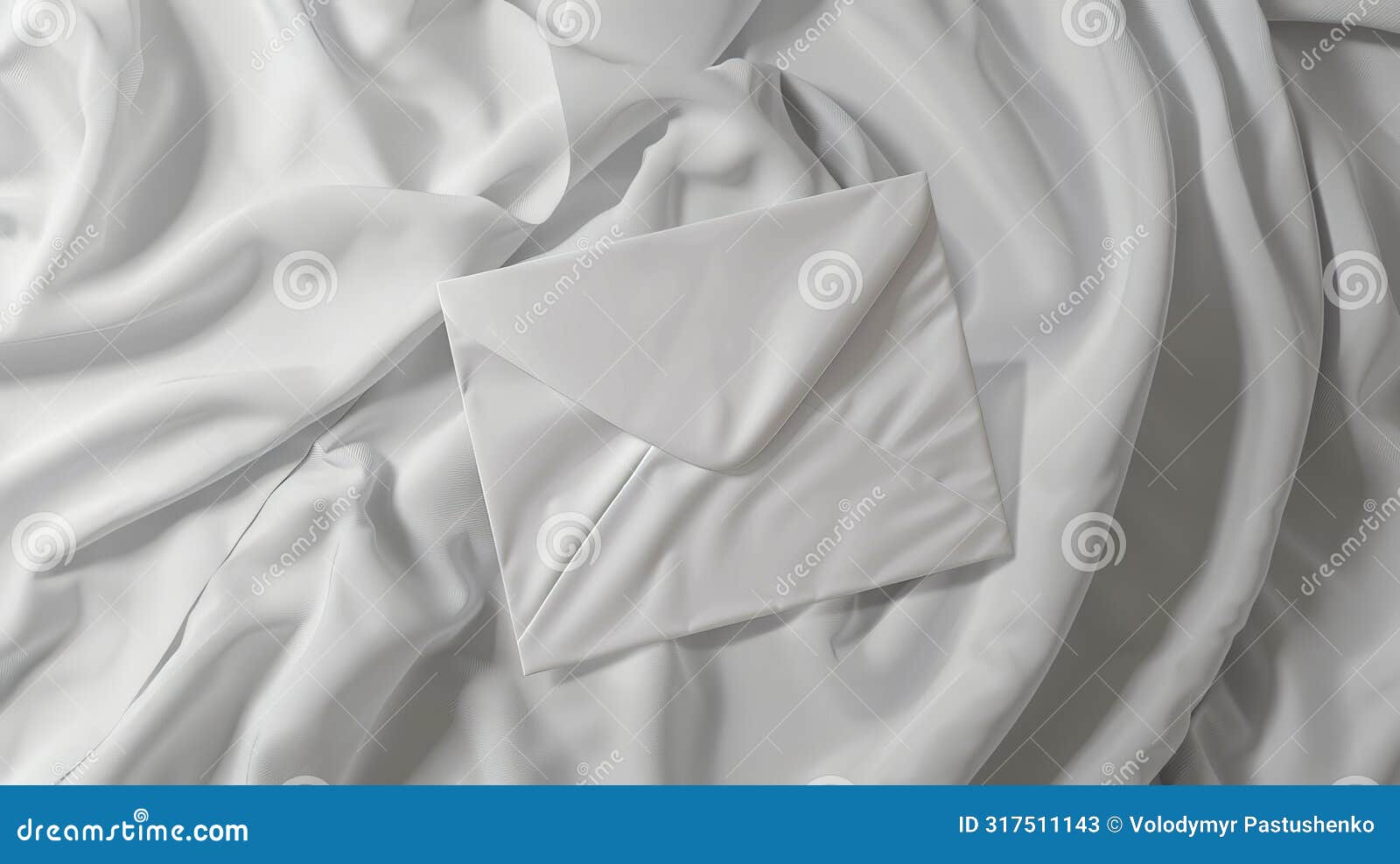 A White Sheet with a Folded Envelope on it Stock Image - Image of linen ...