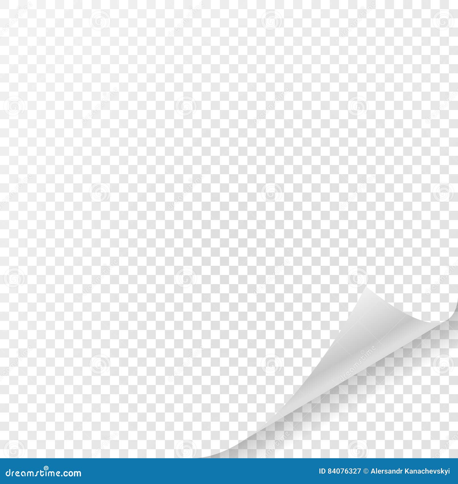 White Sheet of Paper with Curved Corner and with Shadow on Transparent ...