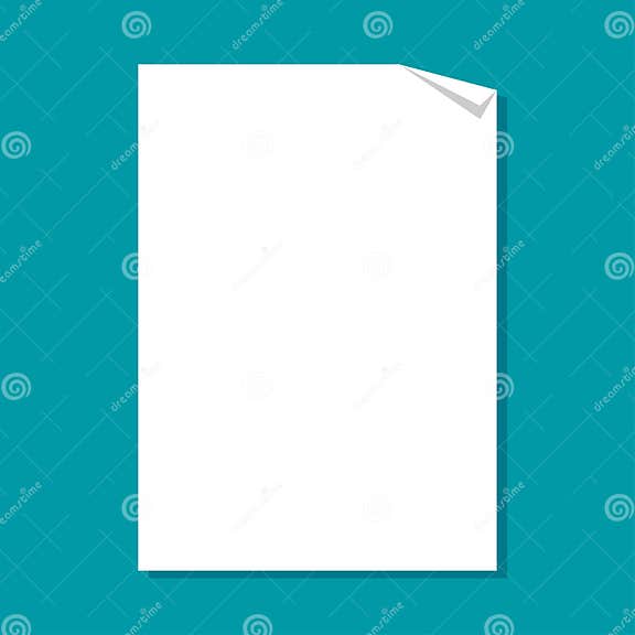 White Sheet of Paper. Empty Paper Note Template of A4 Isolated on Blue ...