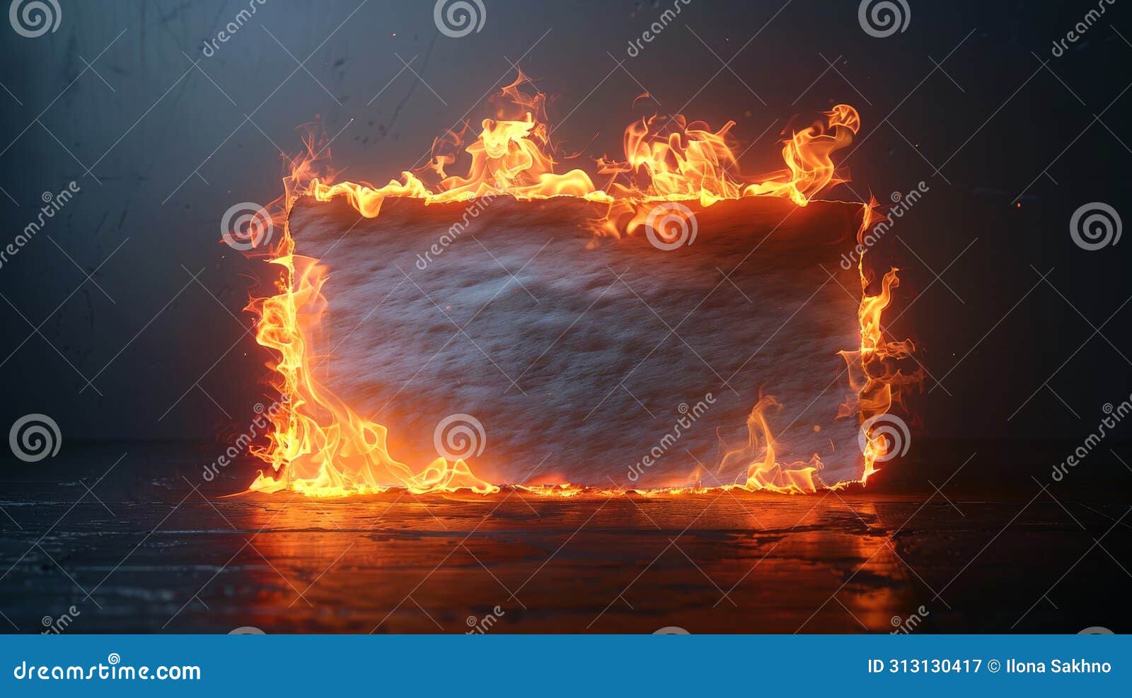 White Sheet of Paper on Fire Stock Illustration - Illustration of light ...