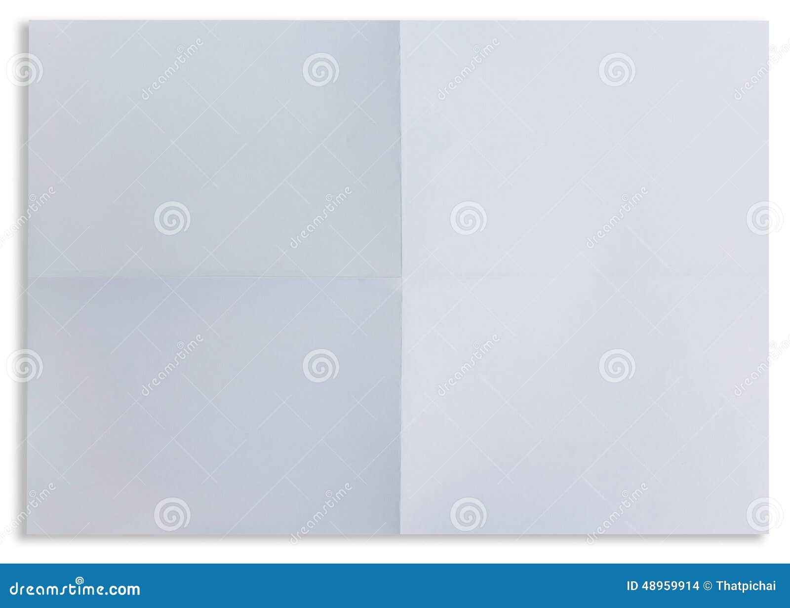 White Sheet of Paper Folded in Four Isolated Stock Photo - Image of ...