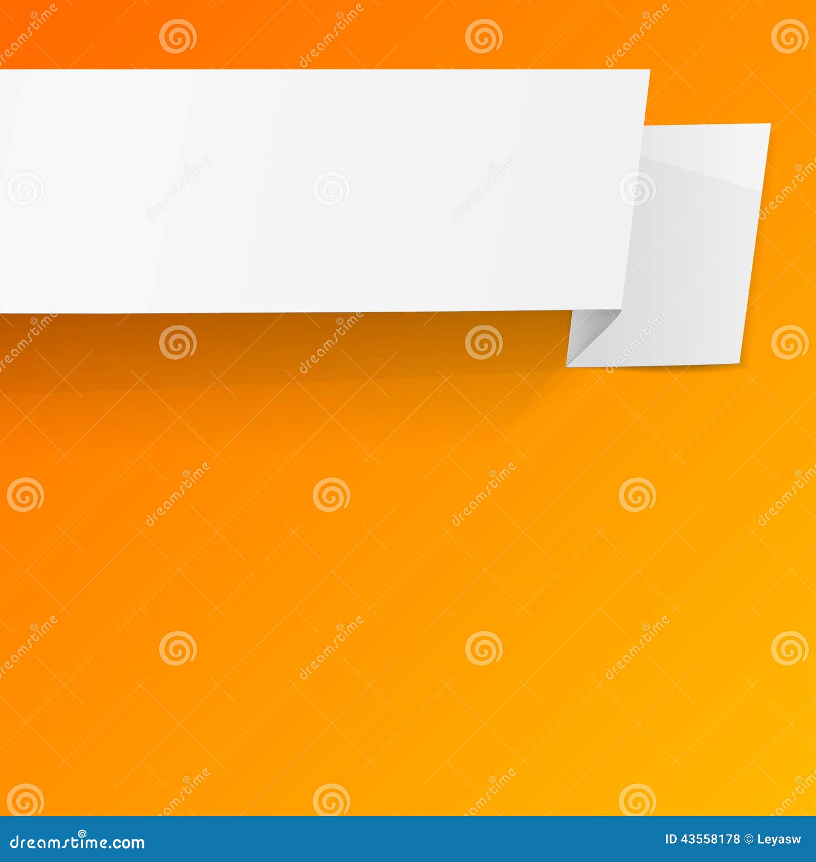 White Sheet of Paper on a Orange Background. Origami Banner. Stock ...